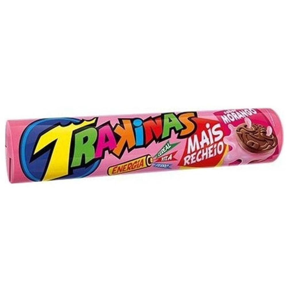 Bisc.Trakinas Mais Mais Morango 54x126g - aliancaatacadista